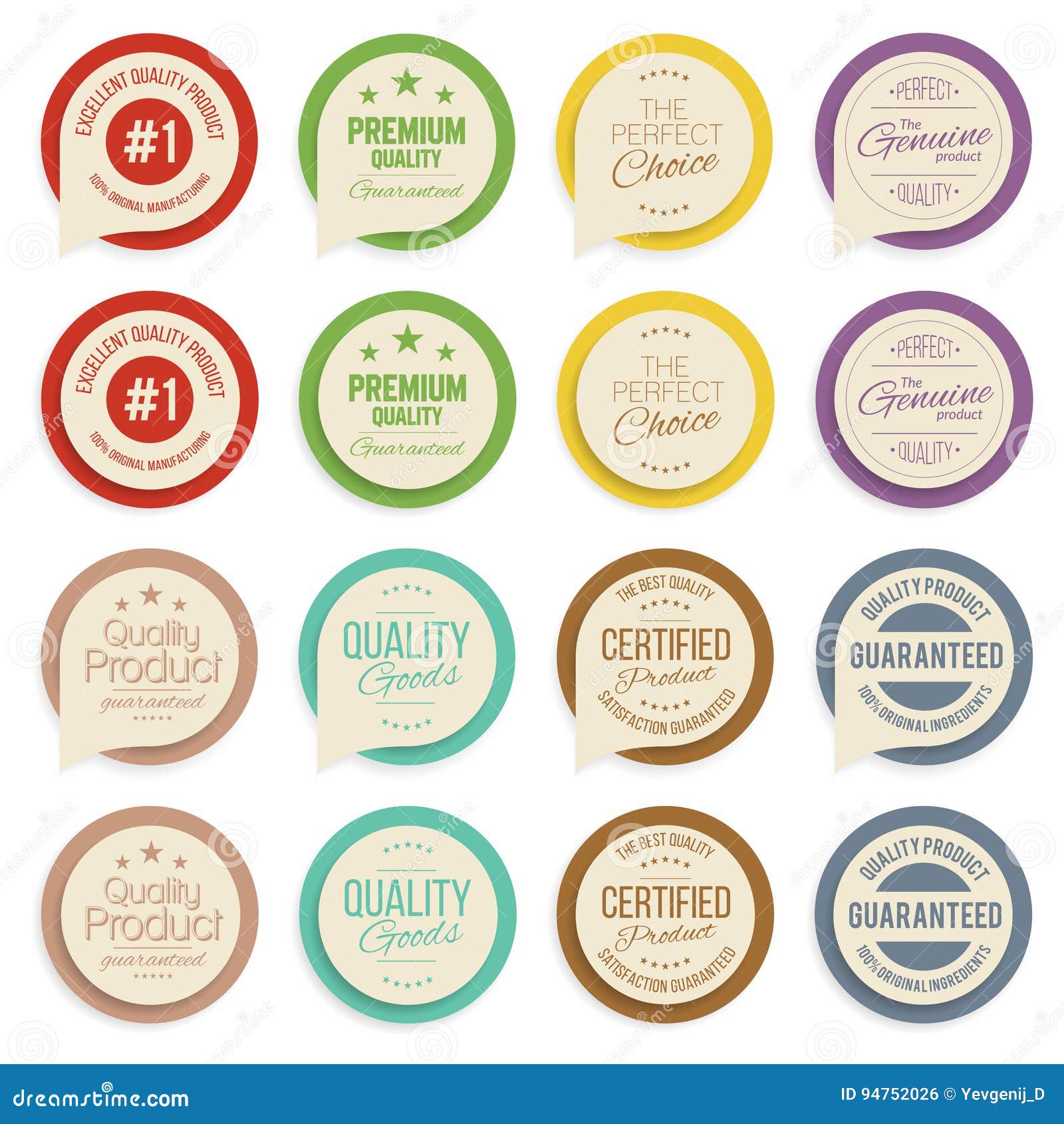 Badges and Labels Collection. Quality, Assurance Marks Stock Vector ...