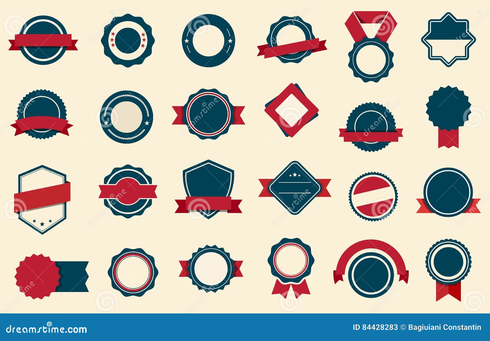 Badges Labels Ribbons Vector Stock Vector - Illustration of advertising ...