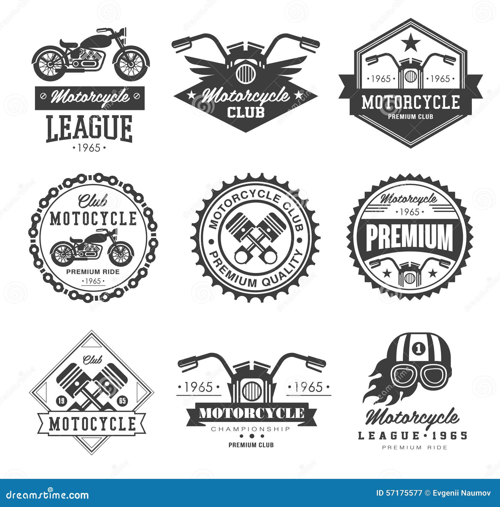 Badges Motorcycle Collections Stock Vector - Illustration of biker ...