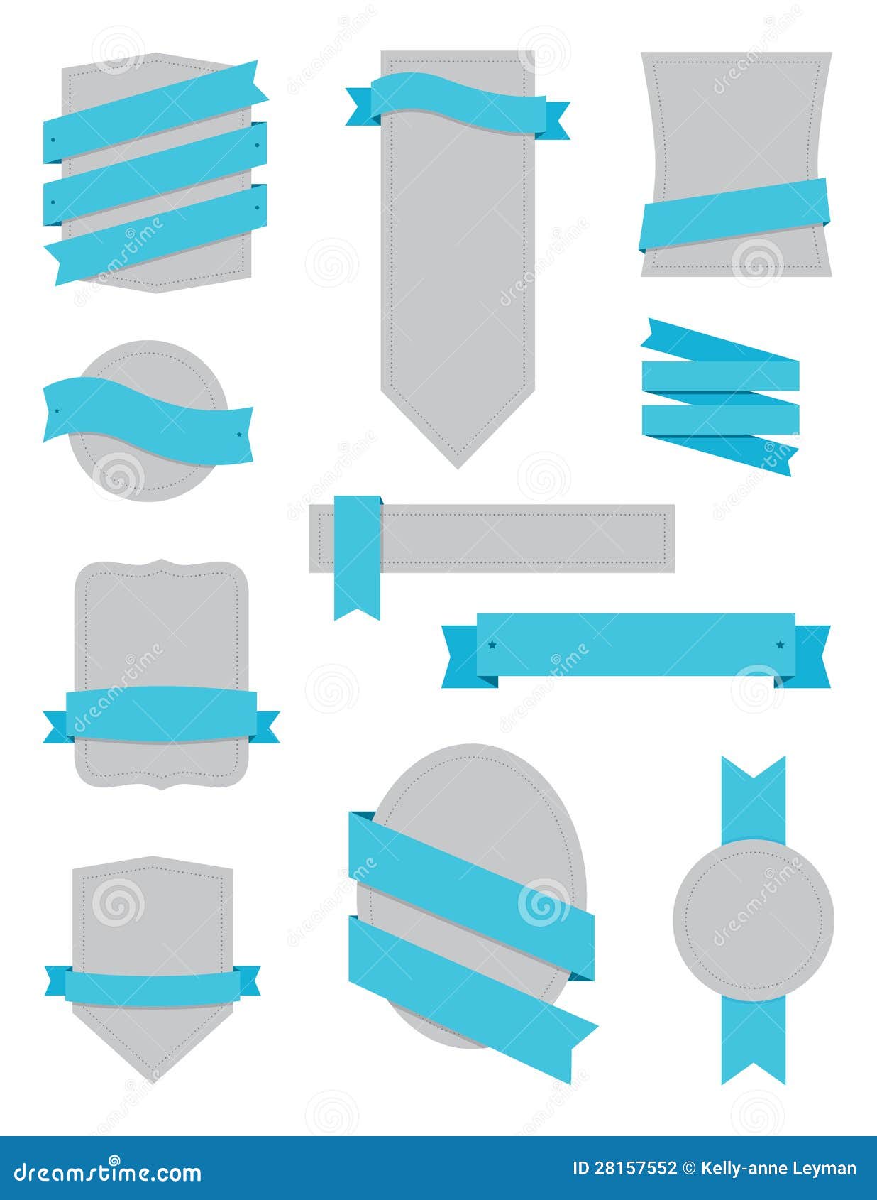 Badges and Ribbons Turquoise Stock Vector - Illustration of copy, retro ...