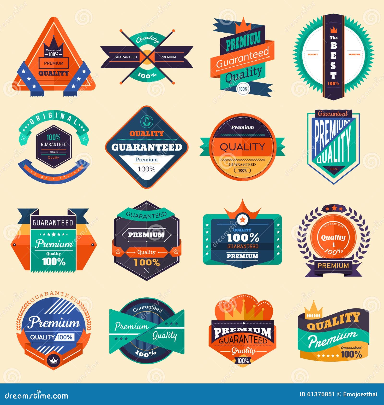 Badges stock vector. Illustration of advertising, objects - 61376851