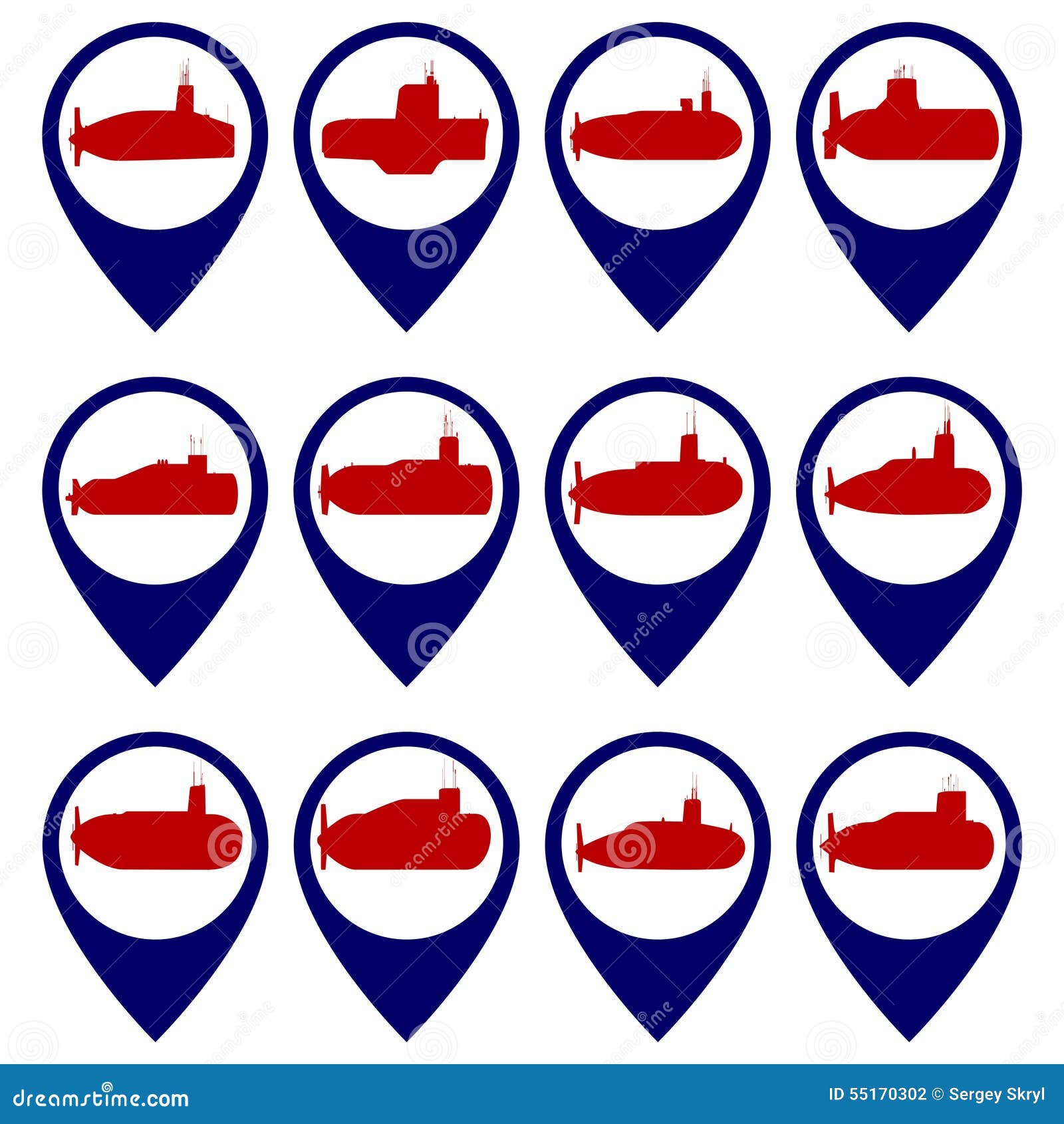 Badges with submarines stock vector. Illustration of circuit - 55170302