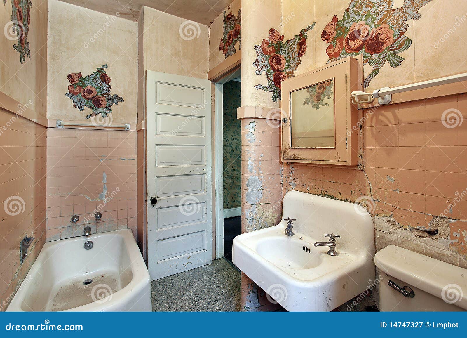 Badkamers in Oud Verlaten Huis Stock Afbeelding - Image of voorstad ...