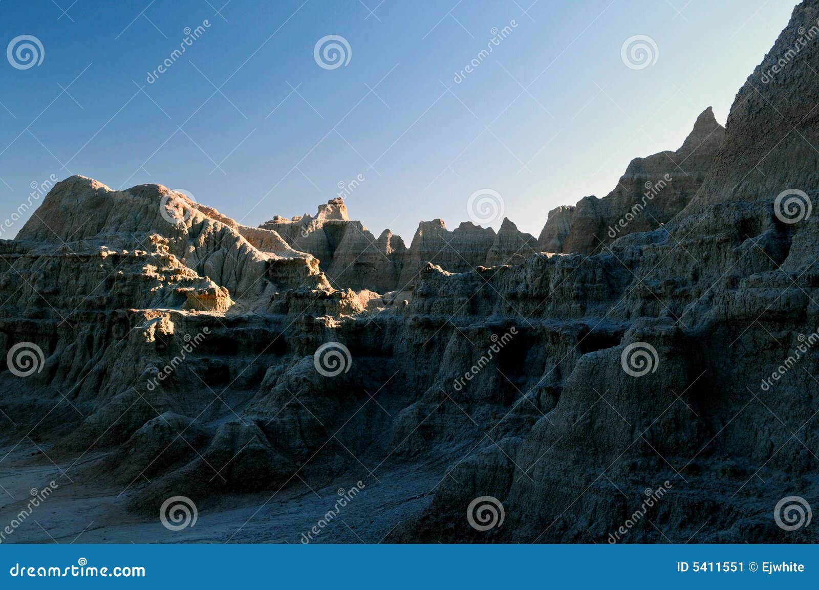 Badlands at evening. stock image. Image of strata, semiarid - 5411551