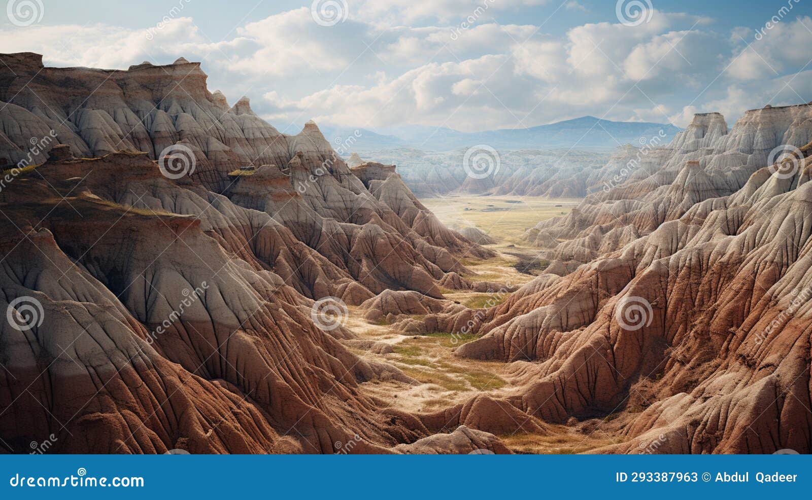 Badlands Terrain, Marked by Deeply Eroded Ravines Stock Illustration ...
