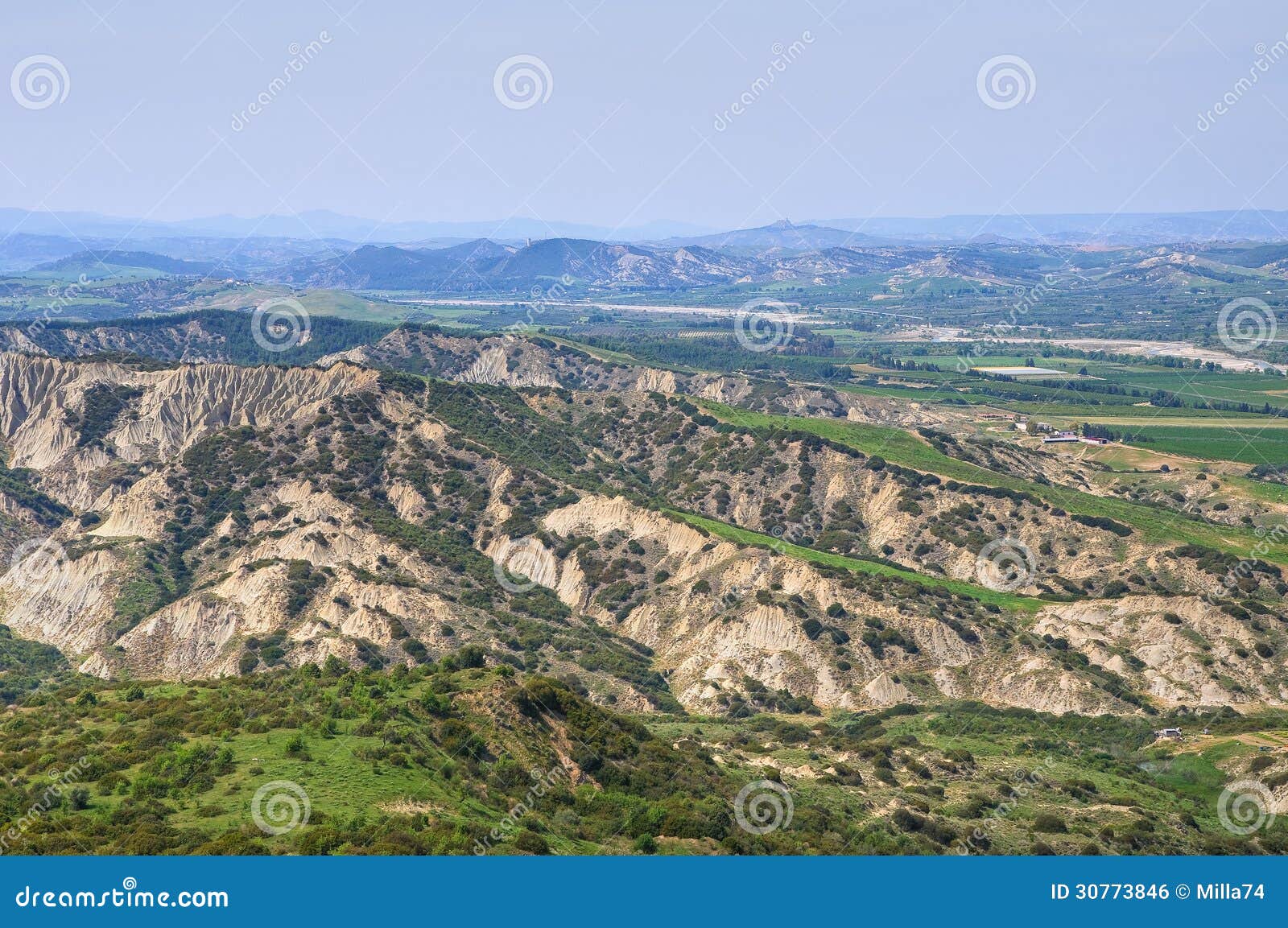 Badlands. Tursi. Basilicata. Italy. Stock Photo - Image of hill ...
