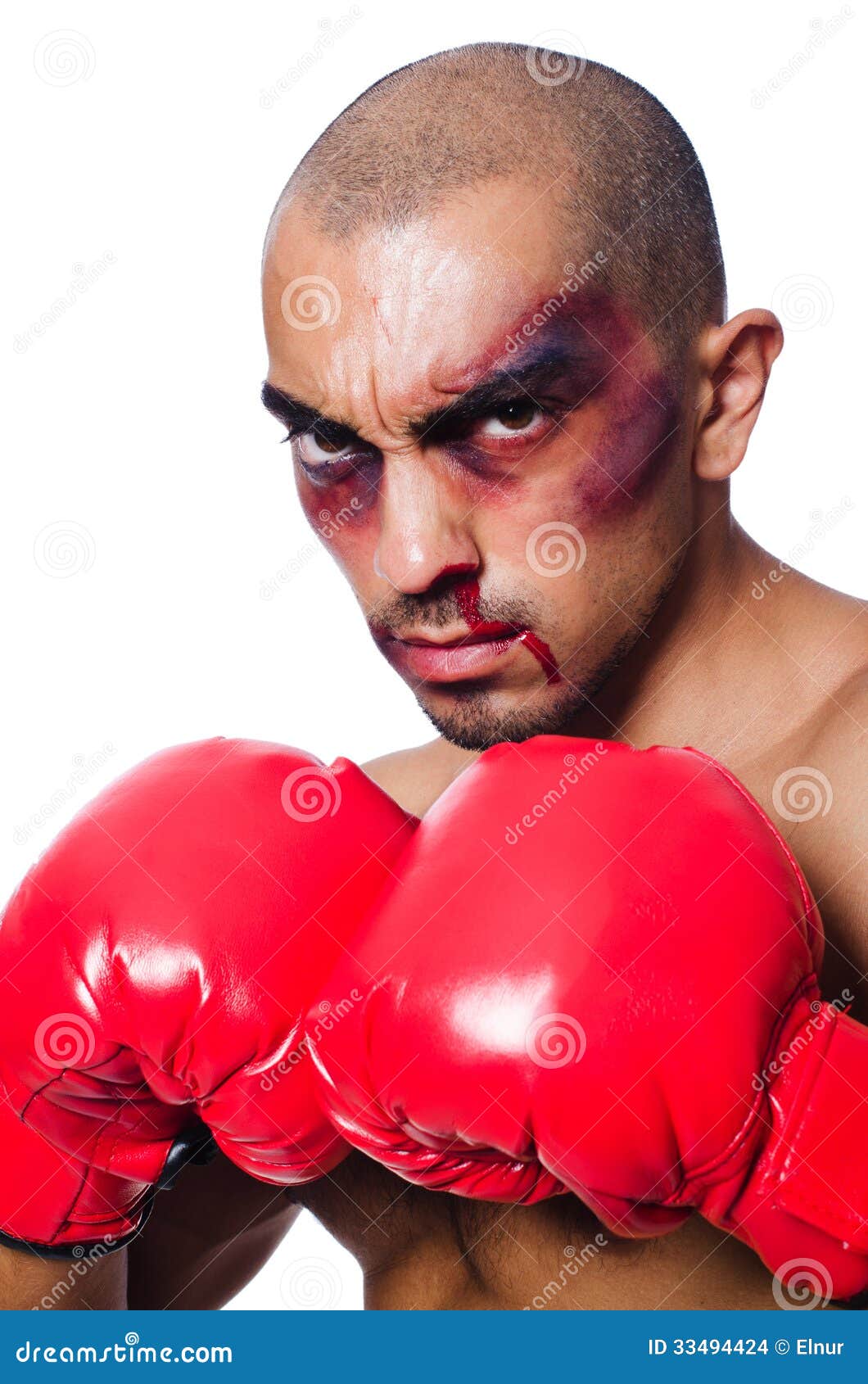 Badly beaten boxer stock photo. Image of anger, hand - 33494424