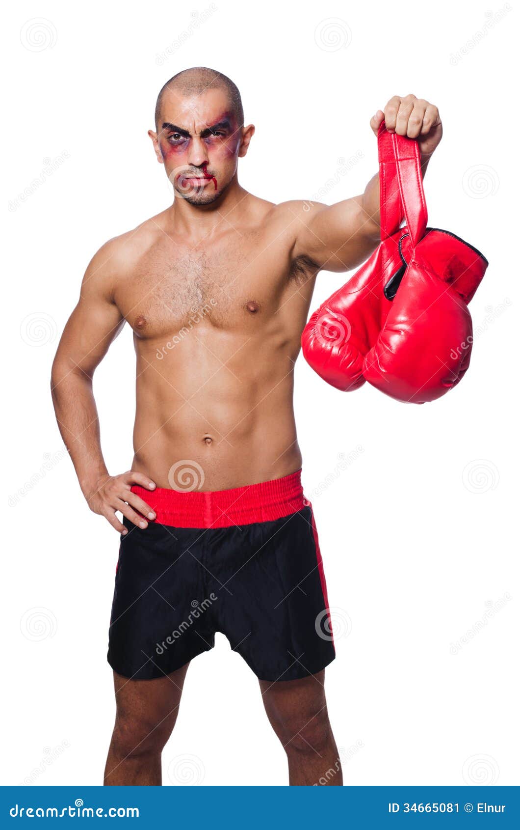 Badly beaten boxer stock image. Image of handsome, boxing - 34665081