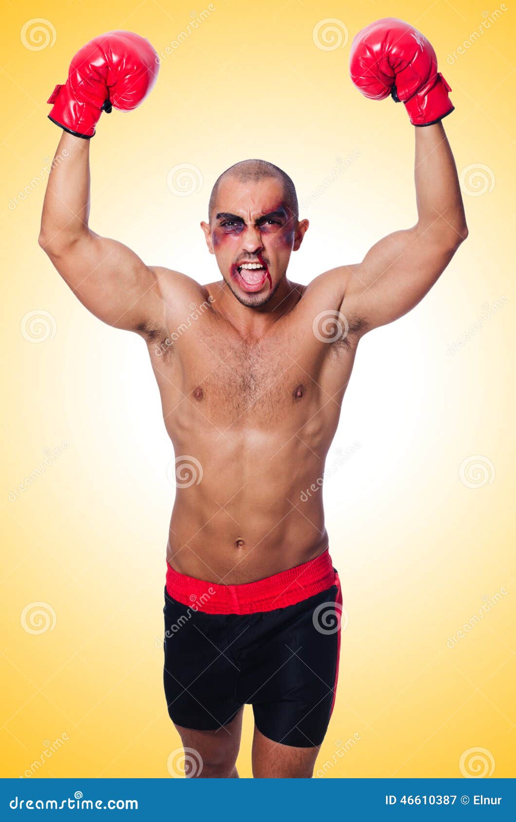 Badly Beaten Boxer Isolated Stock Image - Image of isolated, fighter ...