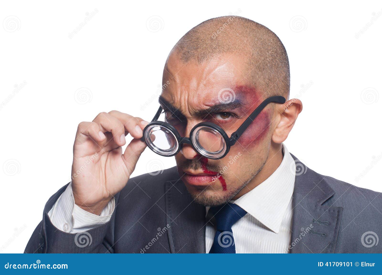 Badly Beaten Businessman Isolated Stock Image - Image of handsome ...