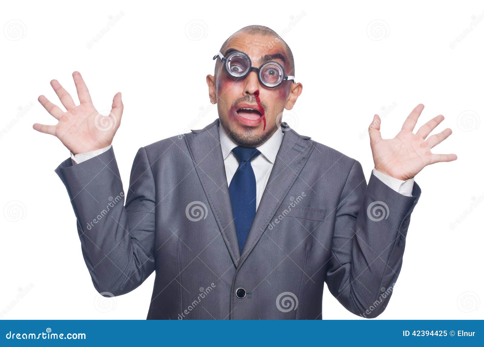 Badly beaten businessman stock image. Image of bruise - 42394425