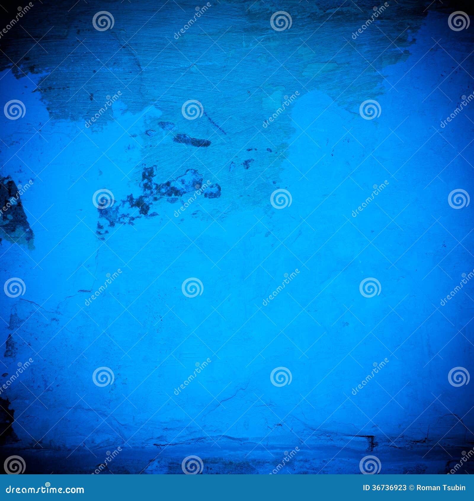 Badly Damaged Blue Plaster Wall Background Stock Image - Image of blue ...