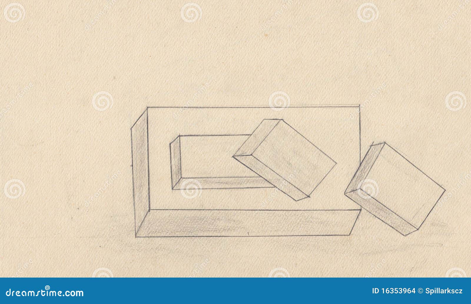 Badly Drawn Cubes in Perspective Stock Illustration - Illustration of ...