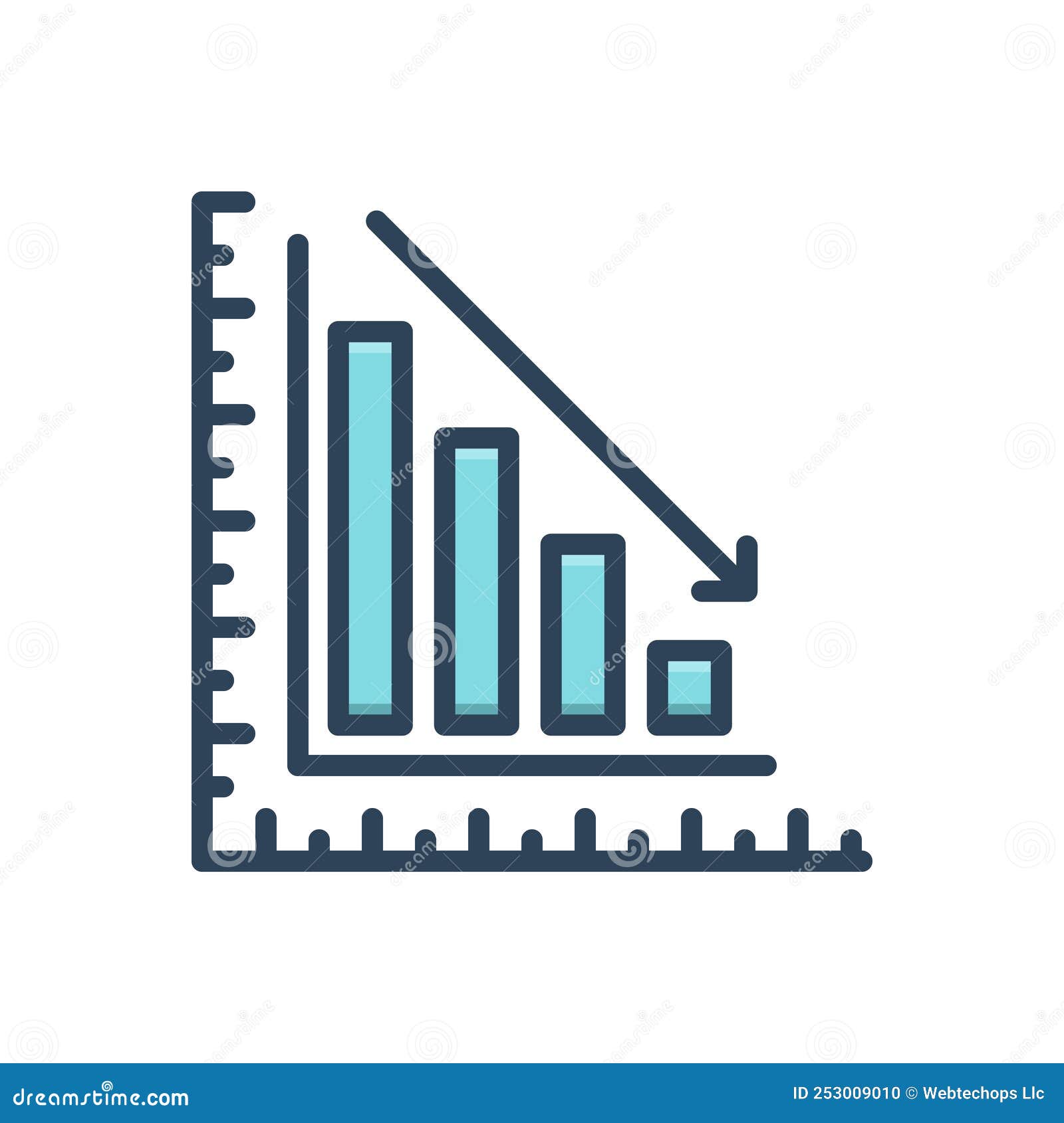 Color Illustration Icon for Badly, Decline and Revenue Stock Vector ...