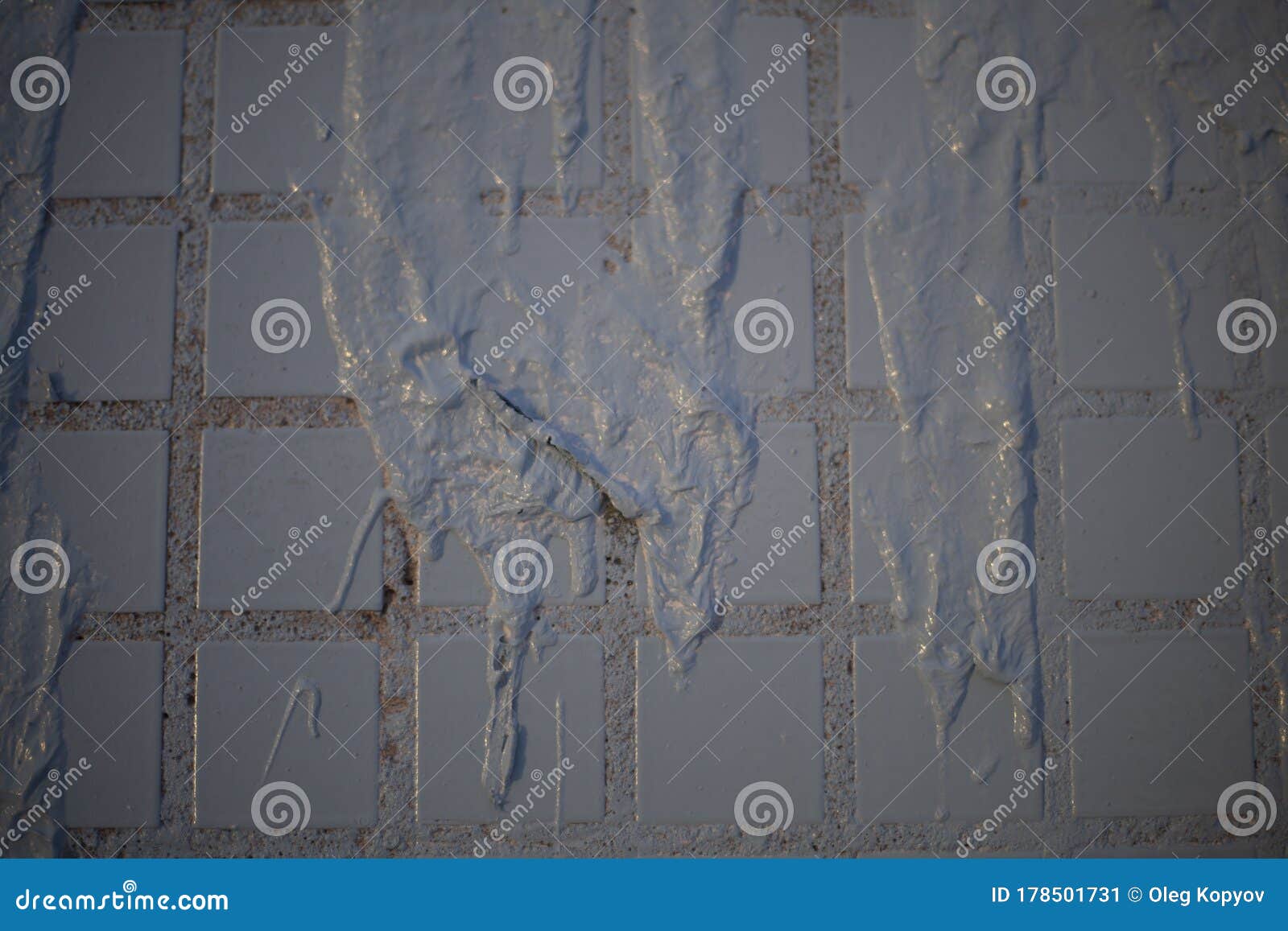 Badly Painted Tile on the Wall. Stock Image - Image of wall, simple ...
