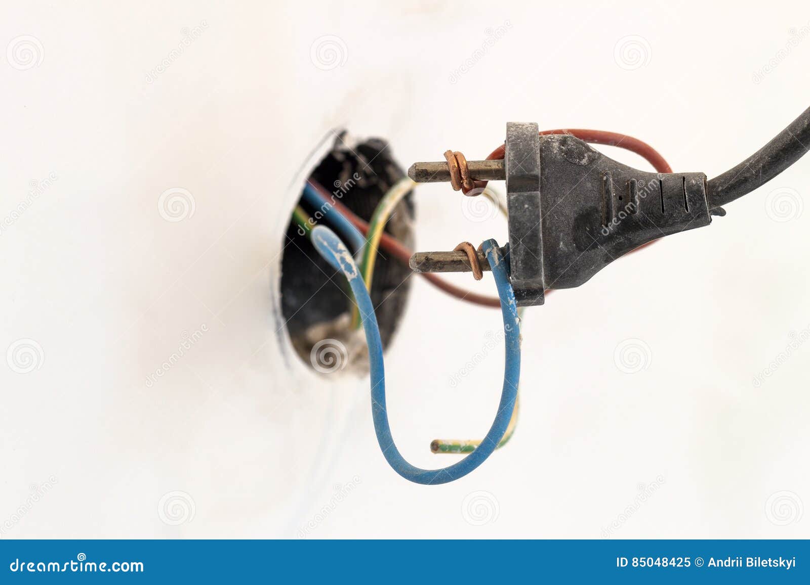 Badly Wired Plug Showing Bad and Wrong and Dangerous Connection Stock ...