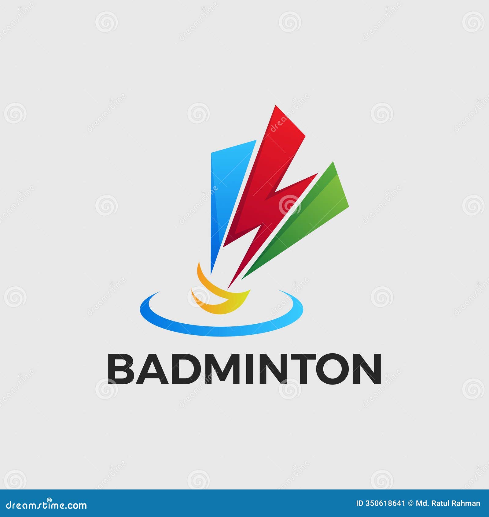 Badminton Abstract Logo Design, Dynamic Shuttlecock with Thunder Spark ...