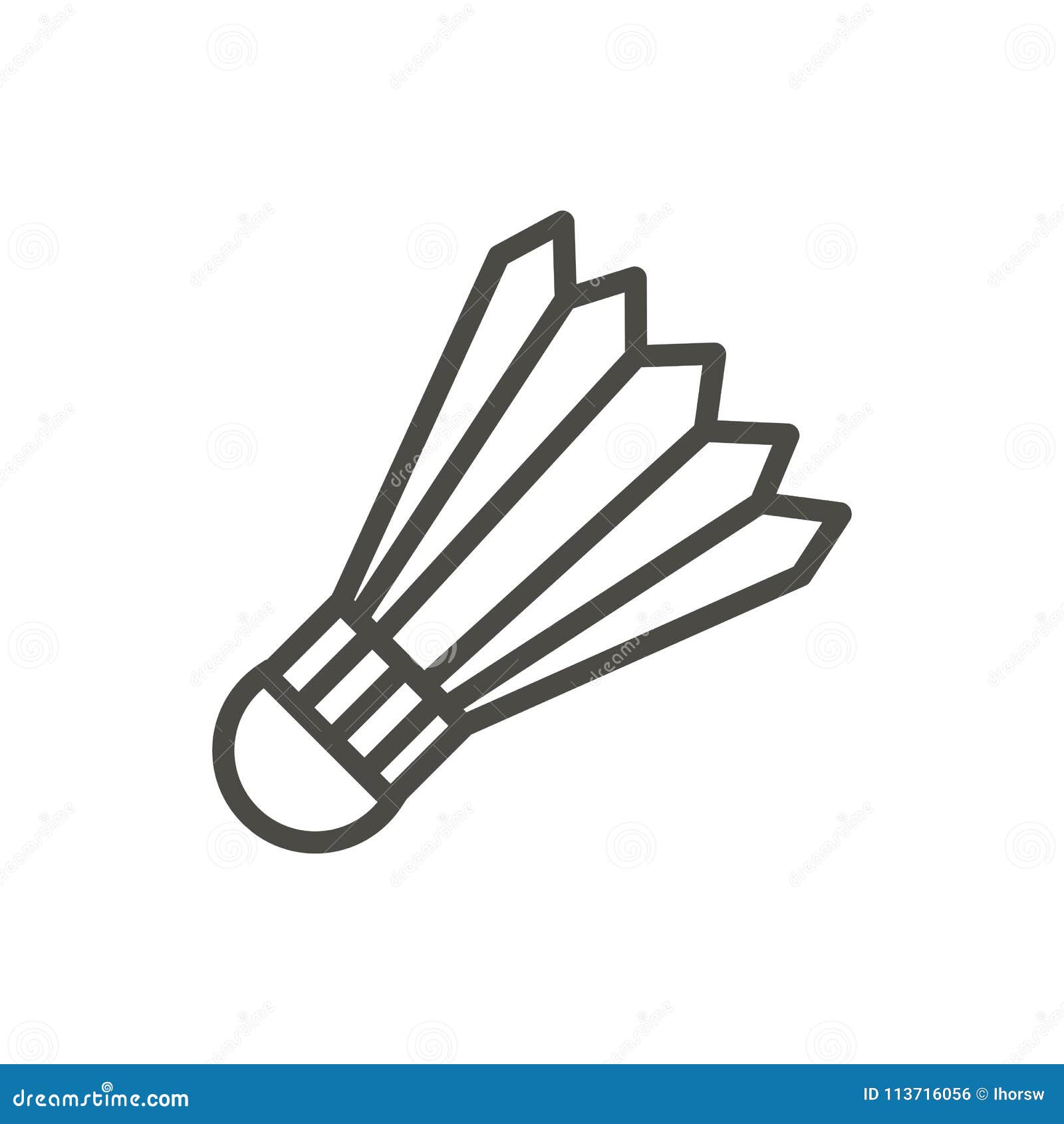 Badminton Ball Icon Vector. Line Badminton Symbol Stock Vector ...