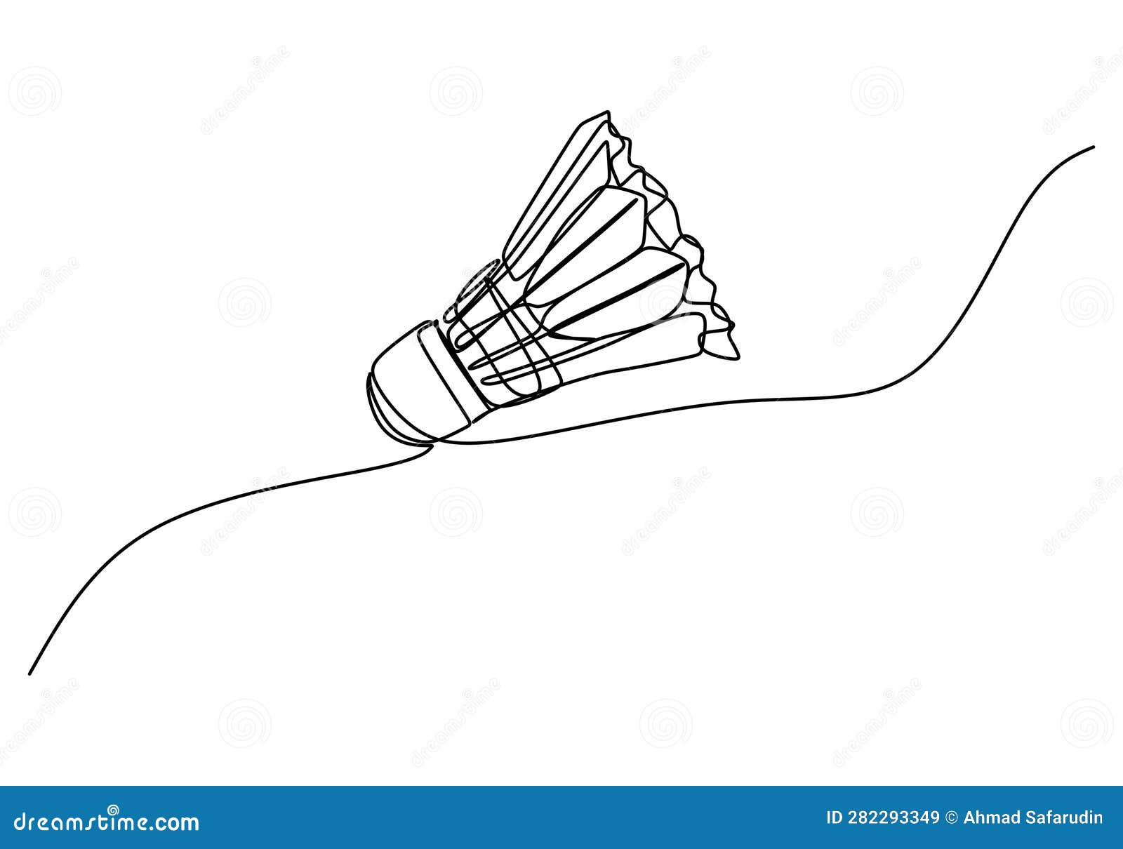 Badminton Ball One Line Drawing: Continuous Hand Drawn Sport Theme ...