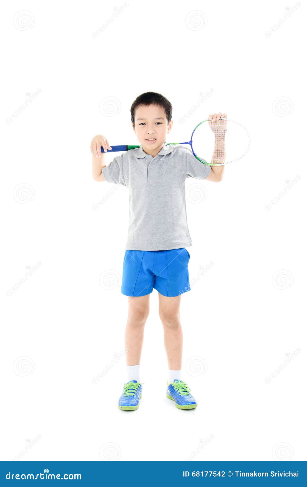 Badminton boy stock photo. Image of little, kids, isolated - 68177542