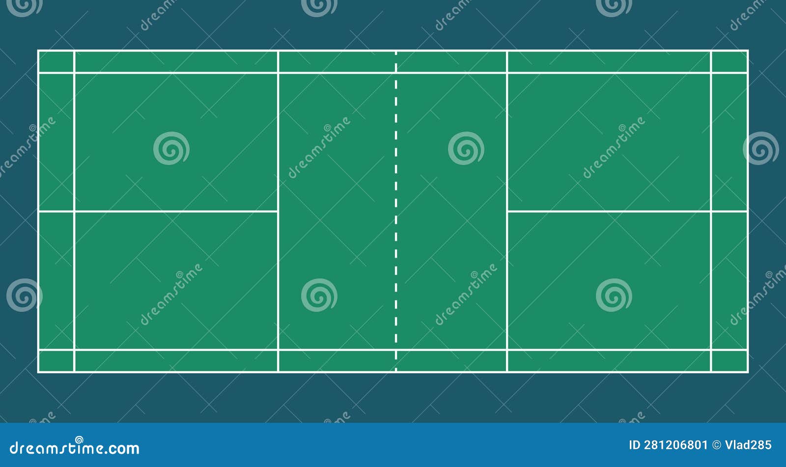Badminton Indoor Gymnasium Court Cartoon Flat Illustration Vector ...