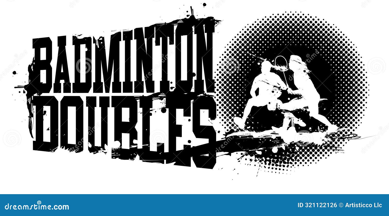 Badminton Doubles Banner Vector Illustration Stock Illustration ...