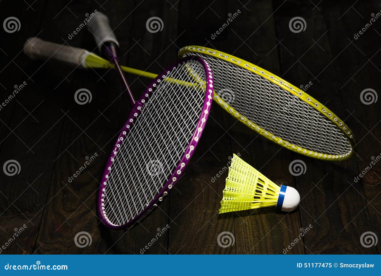 Badminton Equipment Are Badminton Rackets And Shuttlecocks Royalty-Free ...