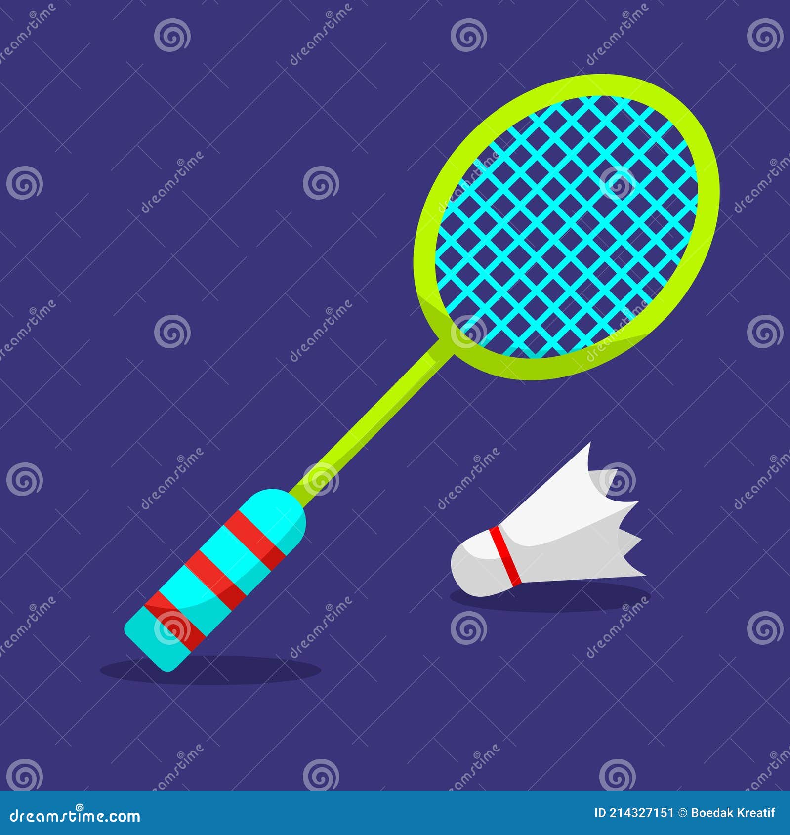 Badminton Equipment, Racket and Shuttle Stock Vector - Illustration of ...