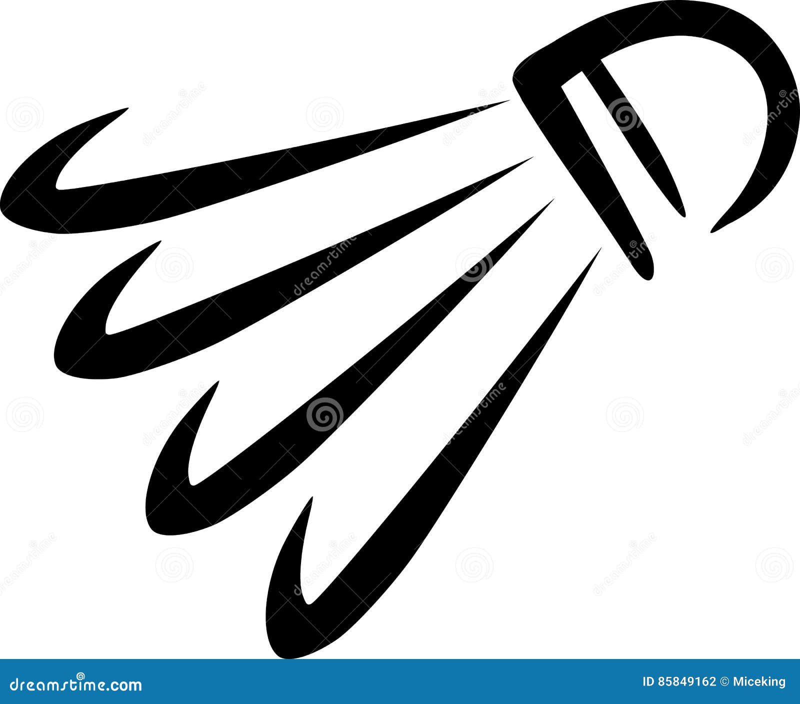 Badminton-Federball-Symbol vektor abbildung. Illustration von spiele ...
