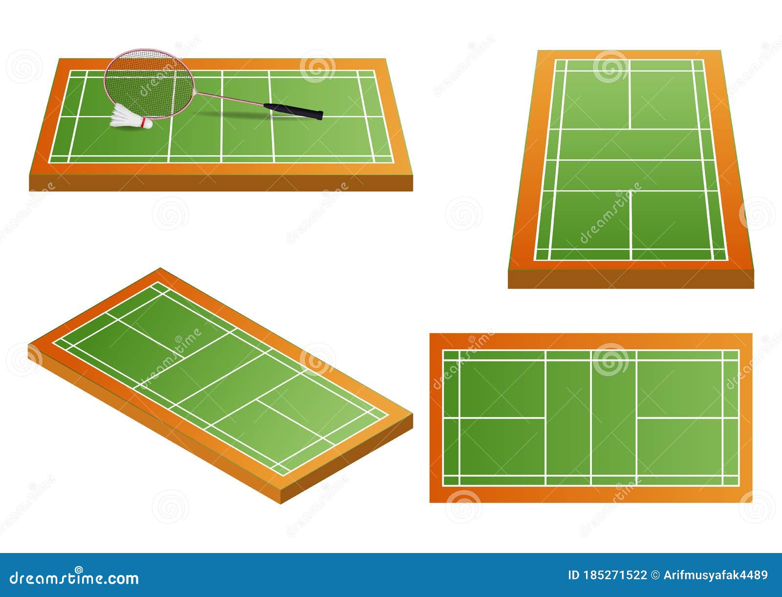 Badminton field stock vector. Illustration of team, lawn - 185271522