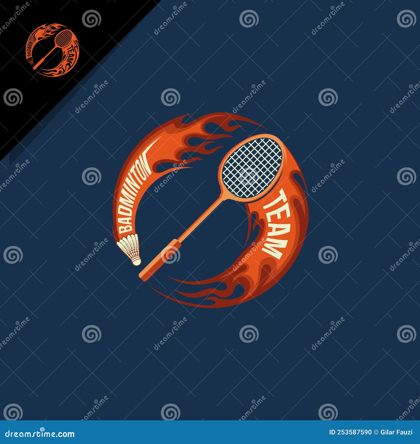 Badminton with Fire Logo Emblem Stock Vector - Illustration of symbol ...