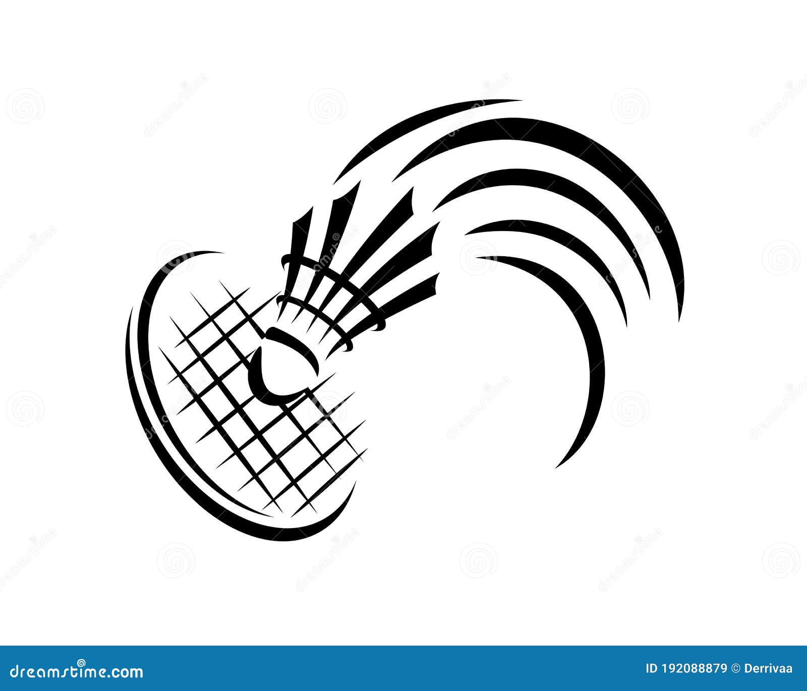 Badminton Game with Racket and Shuttlecock Silhouette Stock Vector ...