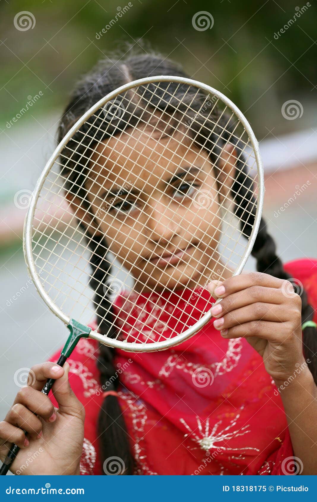 Badminton girl stock image. Image of racket, cute, happy - 18318175