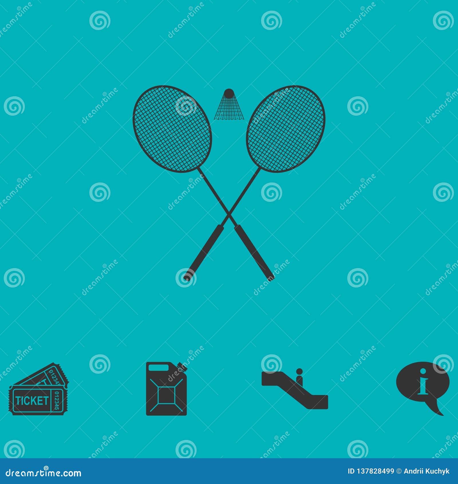Badminton icon flat stock vector. Illustration of player - 137828499