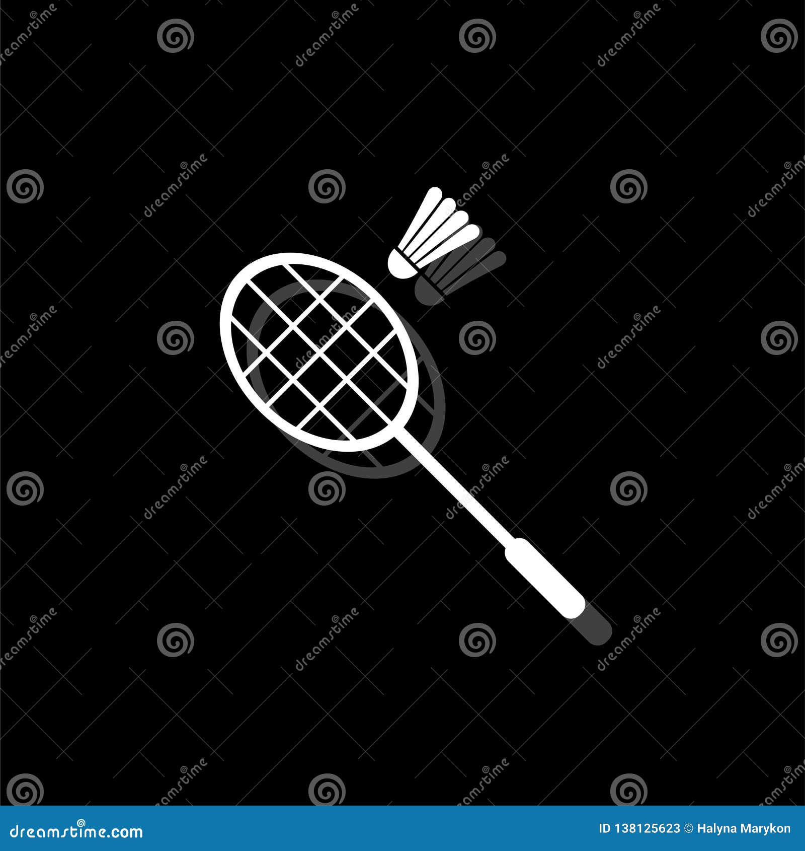 Badminton icon flat stock illustration. Illustration of contemporary ...