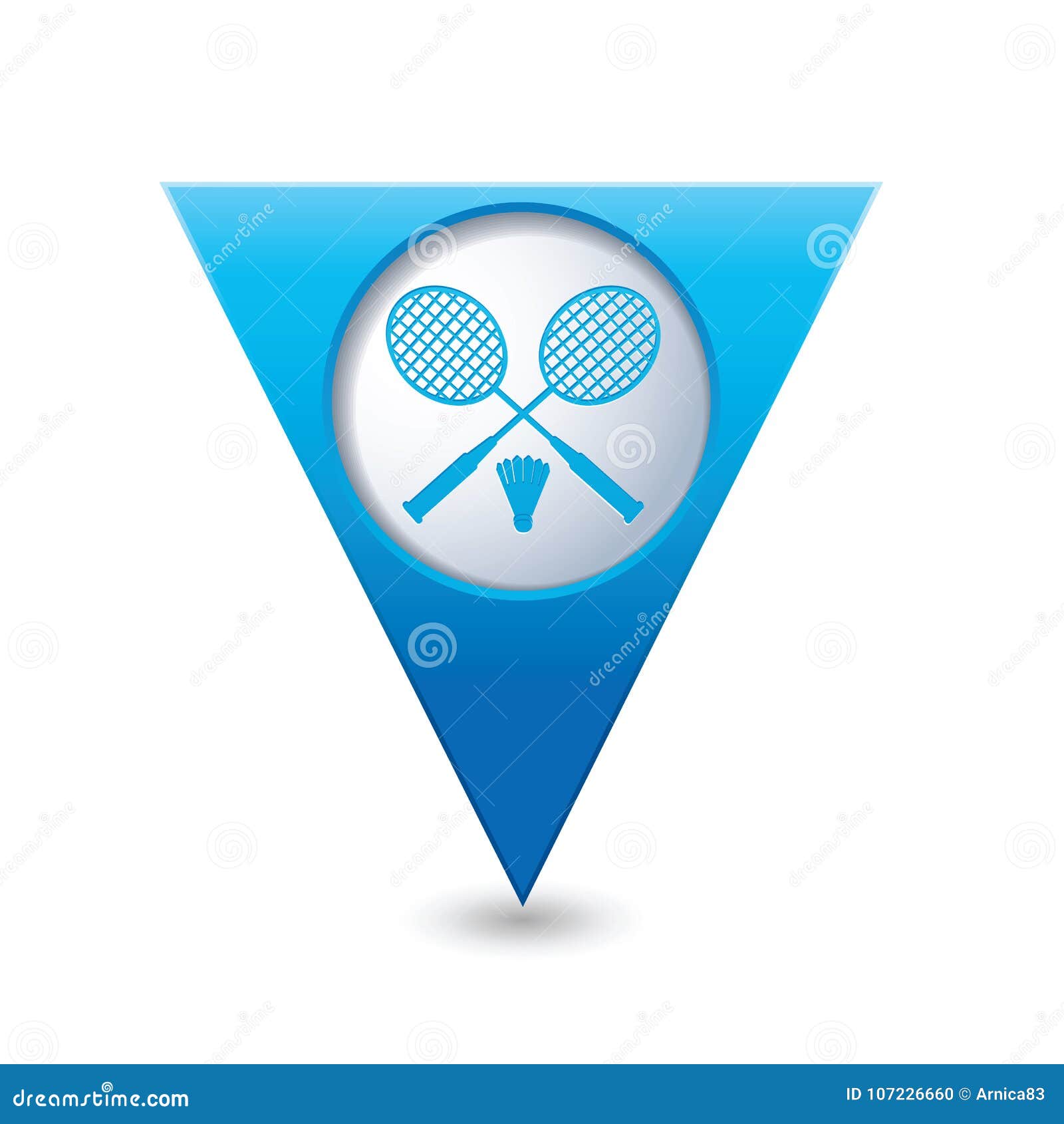 Badminton Icon on the Map Pointer Stock Vector - Illustration of ...