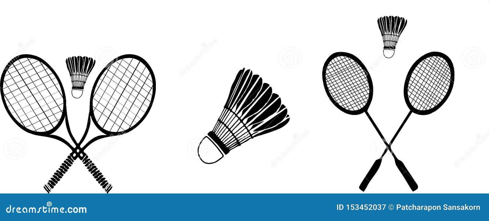 Badminton Icon on White Background Stock Illustration - Illustration of ...