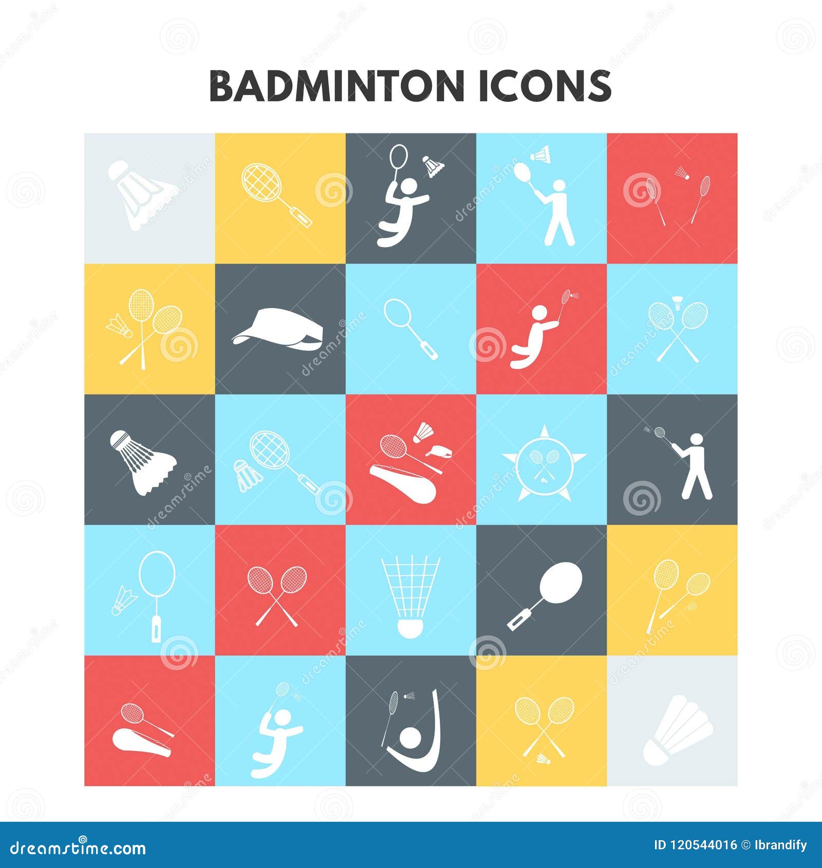 Badminton Icons stock vector. Illustration of icon, athlete - 120544016
