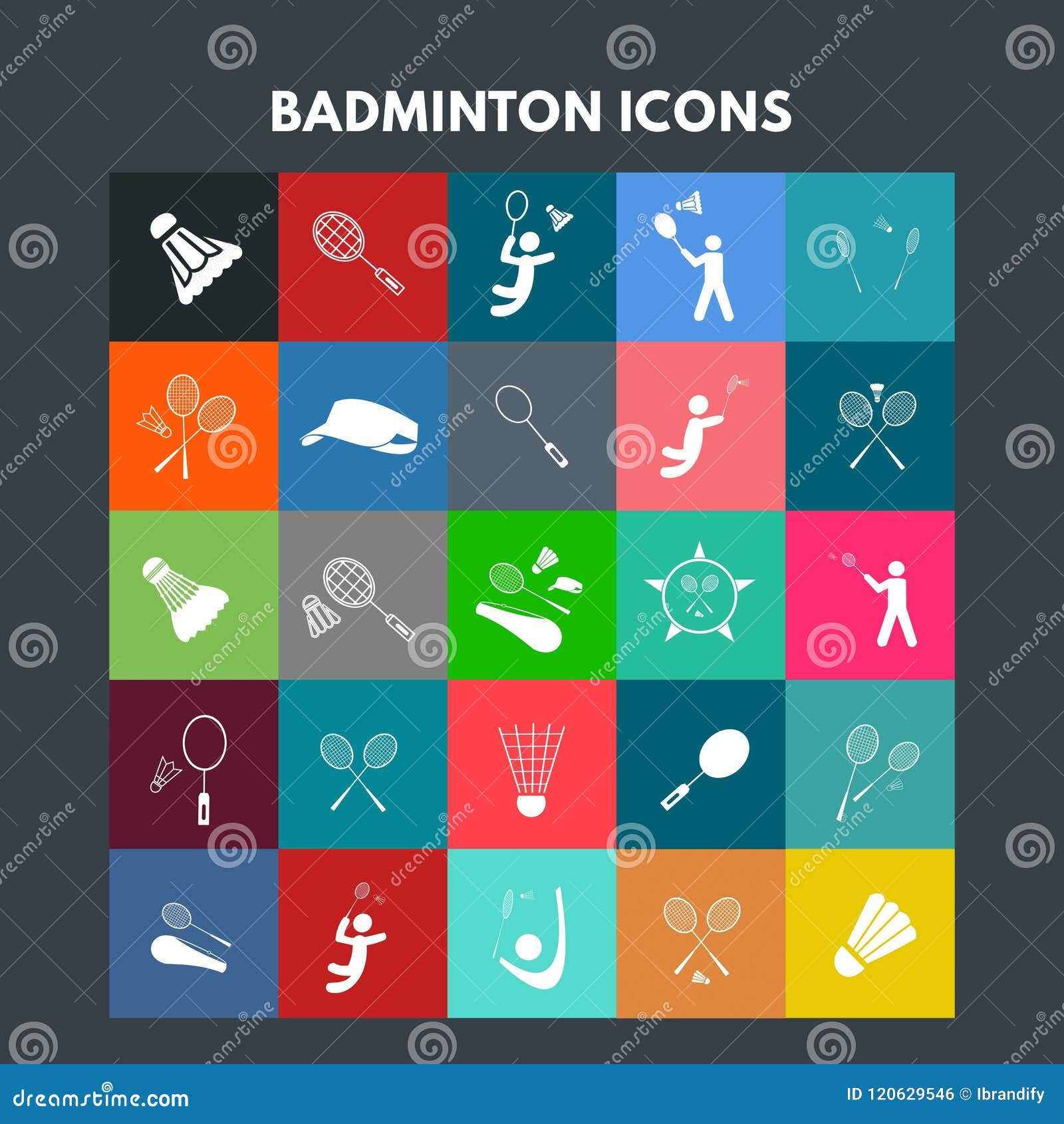 Badminton Icons stock vector. Illustration of element - 120629546