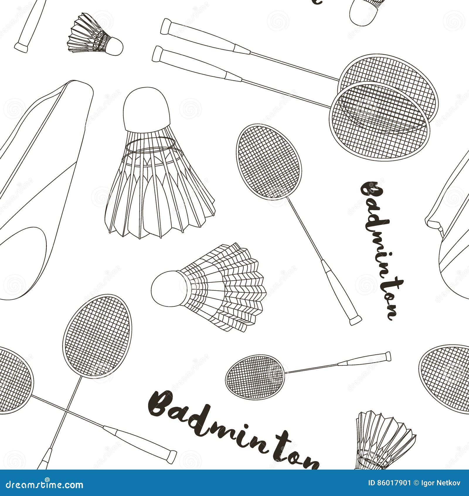 Badminton Labels And Icons Set Pattern Cartoon Vector | CartoonDealer ...