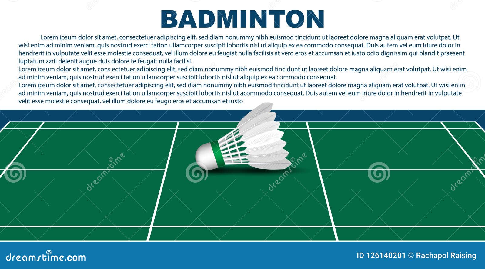 Badminton Layout Template for Brochure or Pages. Stock Vector ...
