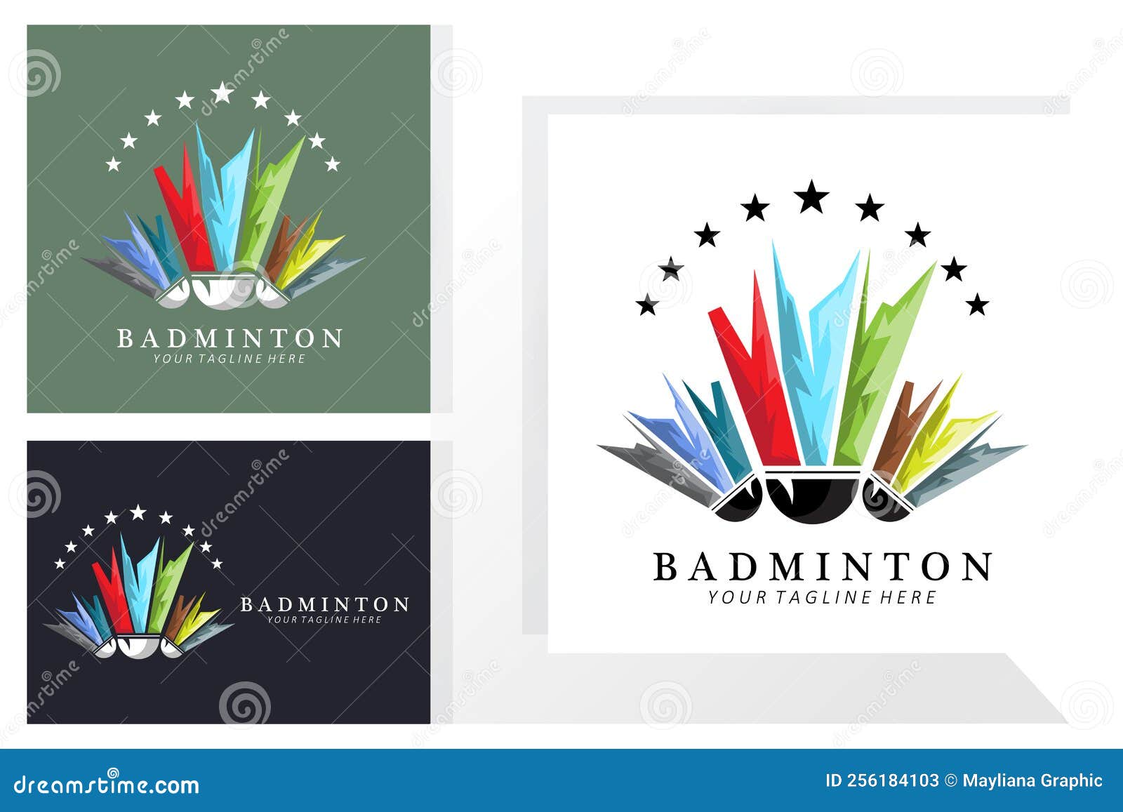 Badminton Logo Design, Vector Icon for Athletics Competitions Stock ...