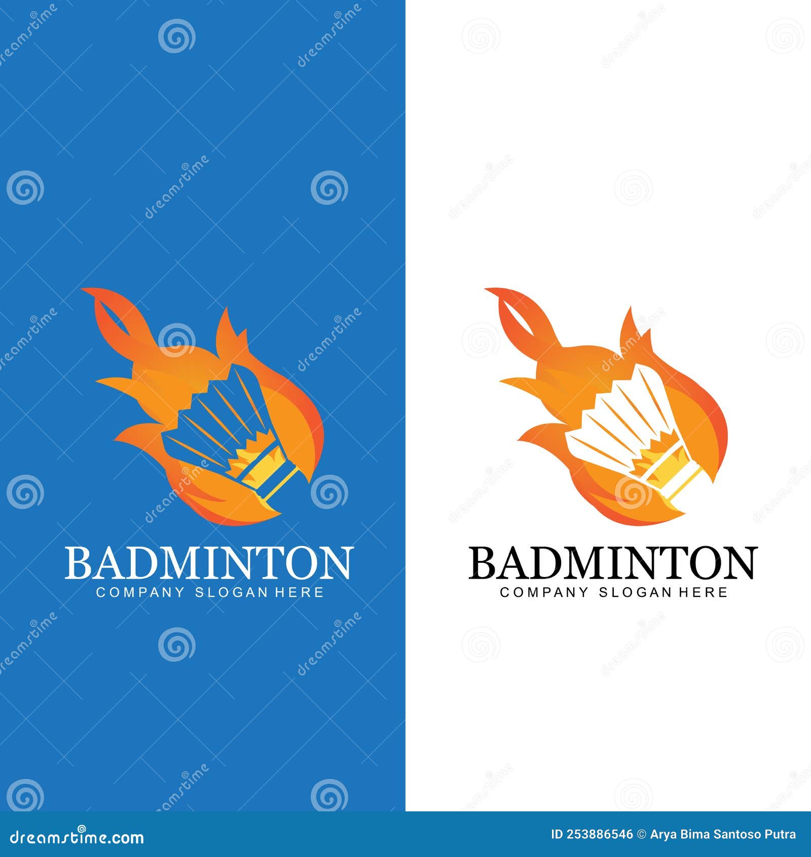 Badminton Logo Icon Vector, Sports Player, Using Racket, Premium Retro ...