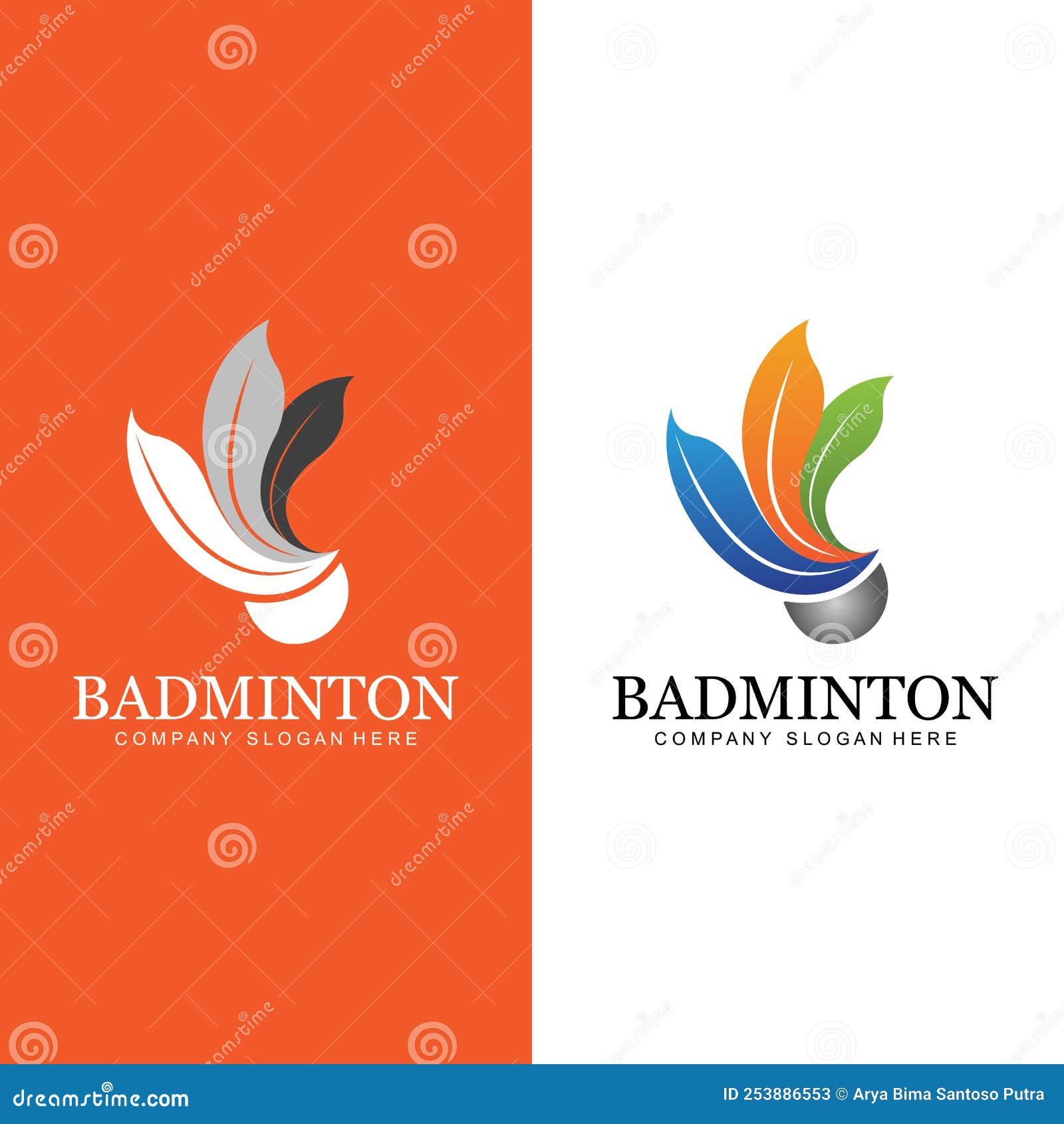 Badminton Logo Icon Vector, Sports Player, Using Racket, Premium Retro ...