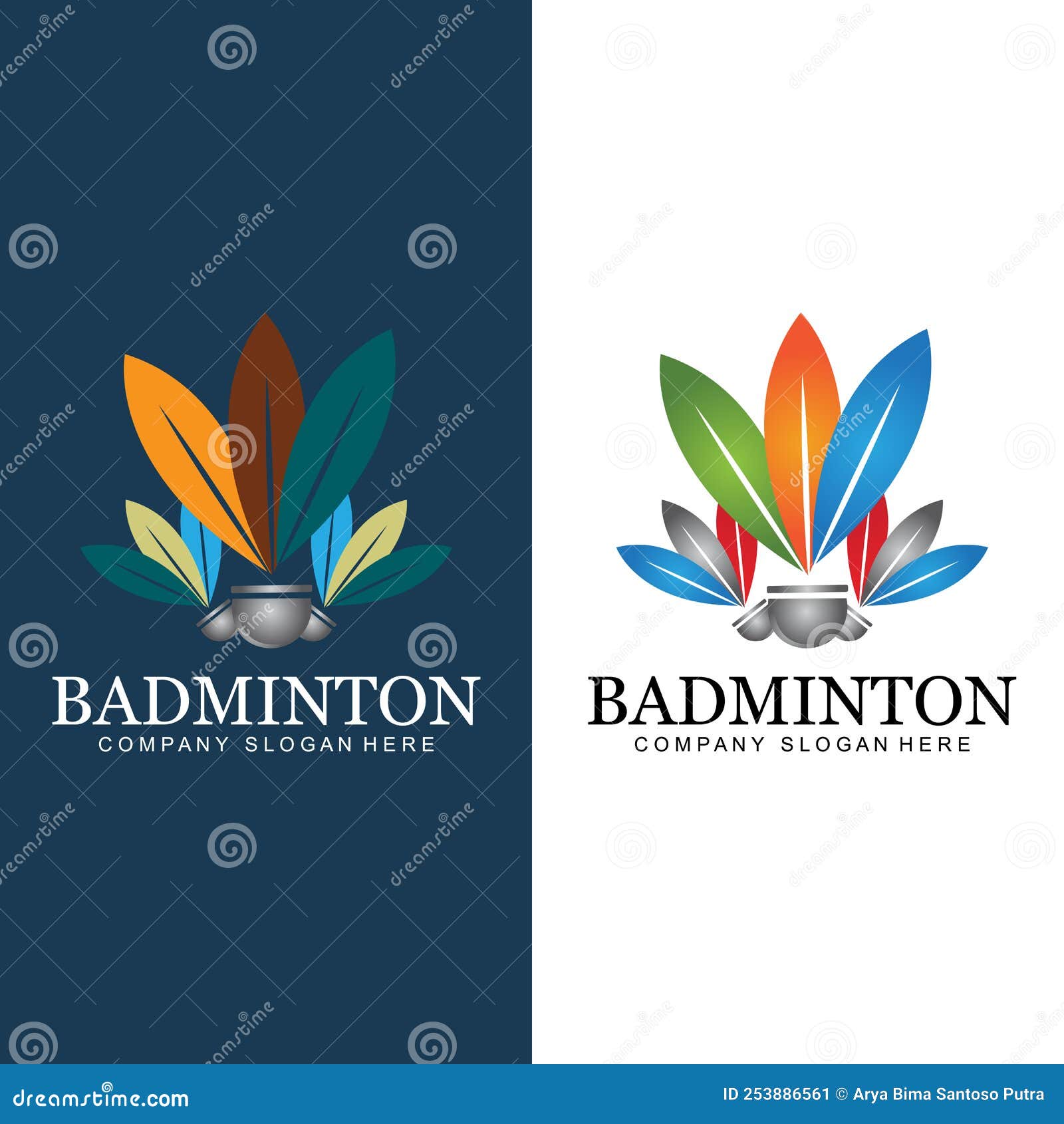 Badminton Logo Icon Vector, Sports Player, Using Racket, Premium Retro ...