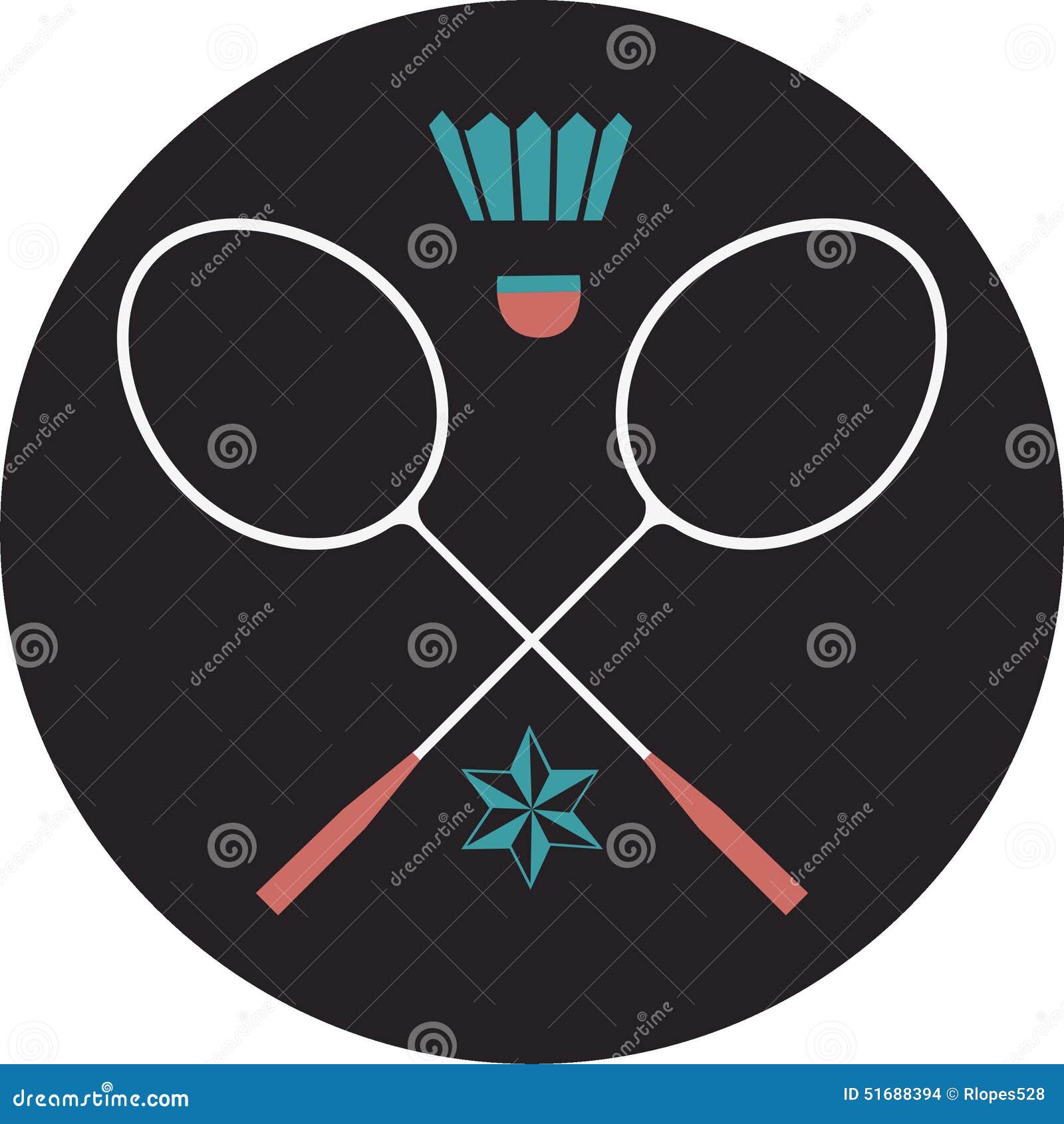 Badminton Logo stock vector. Illustration of logo, equipment - 51688394