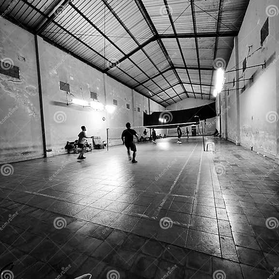 Badminton at Night with Bestfriend from Village. Stock Photo - Image of ...
