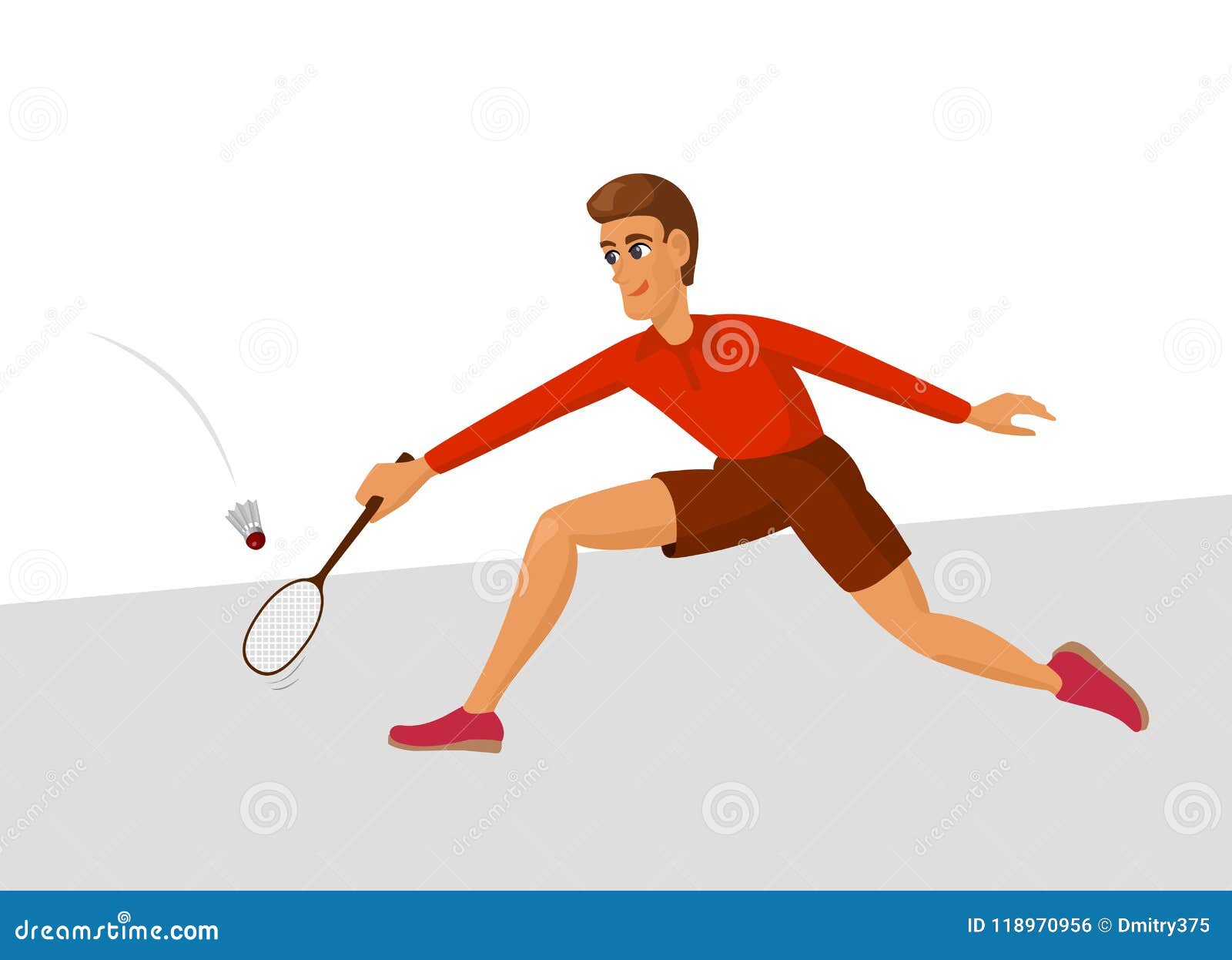 Badminton Player, Cartoon Illustration Stock Vector - Illustration of ...
