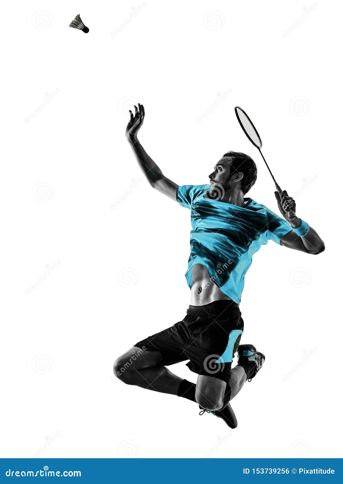 Badminton Player Young Man Silhouette Stock Photo | CartoonDealer.com ...