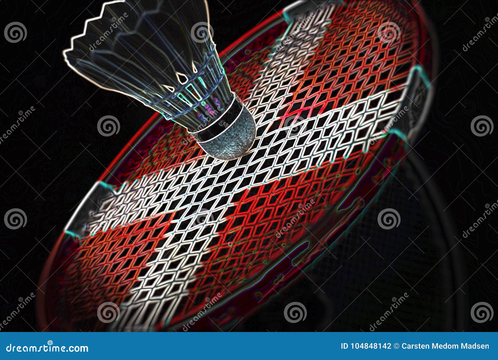 Badminton Racket and Ball Closeup and with Copy Space Stock Photo ...